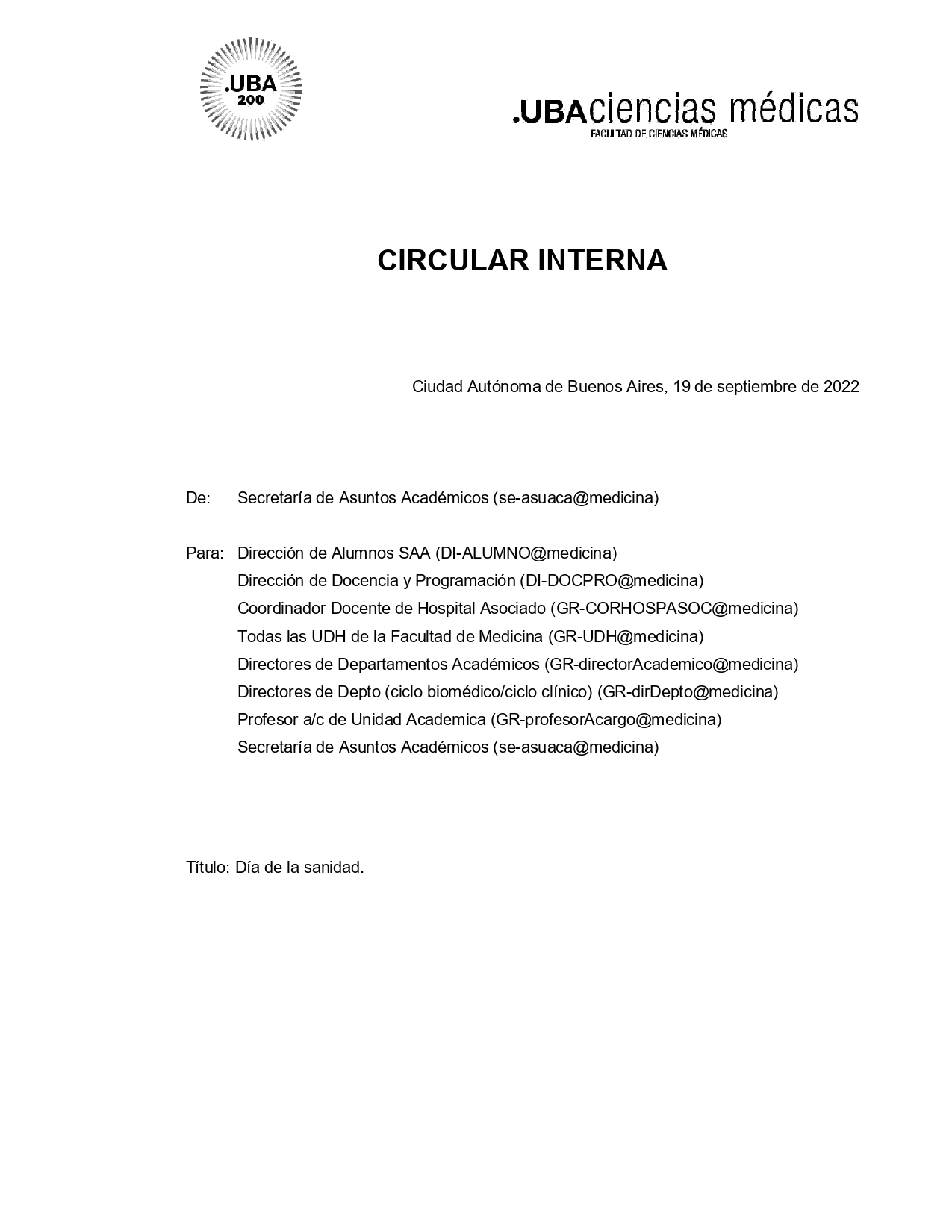 Cartelera | Facultad de Medicina UBA