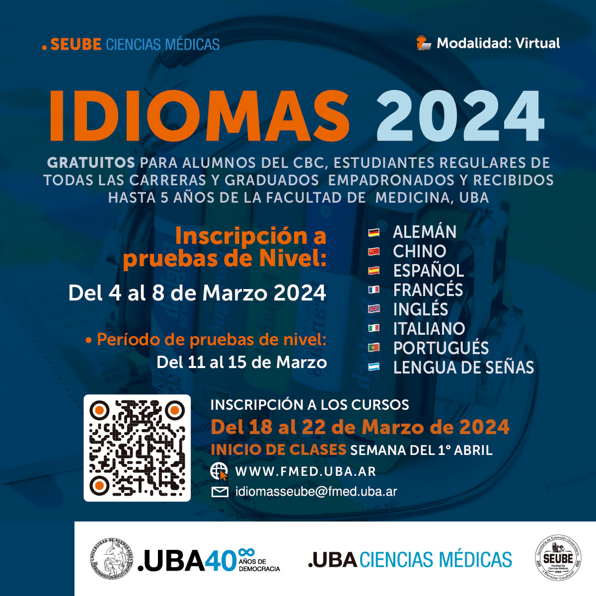 Cursos de Idiomas 2024 | Facultad de Medicina UBA